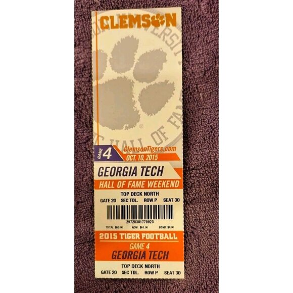 Other | Clemson Georgia Tech Football 1102015 Tdlp30 | Poshmark